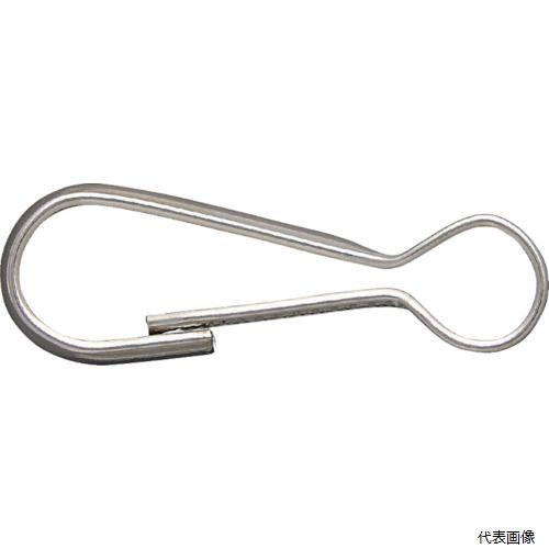 【特長】 ●板状のフックで容易に開閉出来ます。 【用途】 ●チェーンの先端金具として。 【仕様】 ●使用荷重(N)：49 ●A(mm)：42 ●C(mm)：8 【材質／仕上】 ●スチール ●表面処理：ニッケルメッキ仕上げ 【入数】 ●1袋/...