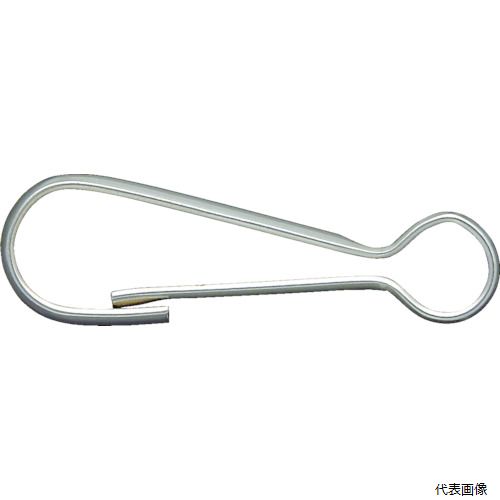 【特長】 ●板状のフックで容易に開閉出来ます。 【用途】 ●チェーンの先端金具として。 【仕様】 ●使用荷重(N)：29.4 ●A(mm)：37 ●C(mm)：7 【材質／仕上】 ●スチール ●表面処理：ニッケルメッキ仕上げ 【入数】 ●1...