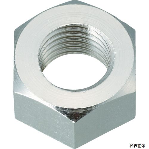 【特長】 ●片面面取りの一般的な六角ナットです。 【仕様】 ●呼び径：M10×1.50 ●二面幅寸法(mm)：17 ●高さ(mm)：8 ●ナット種類：1種ナット ●寸法(mm)B：17.0 ●寸法(mm)C：19.6 ●寸法(mm)e：19...