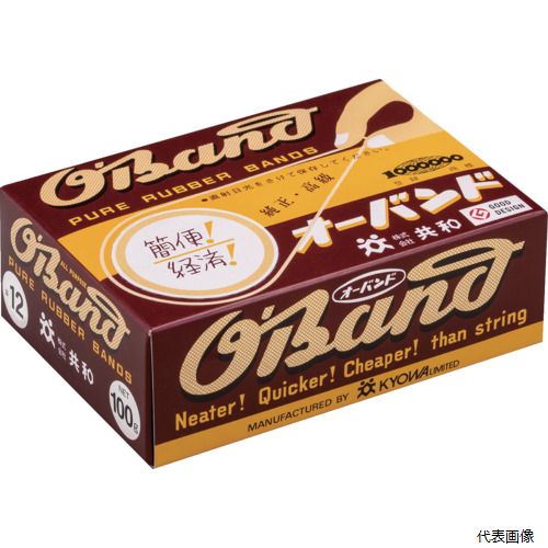 【特長】 ●便利で幅広い用途をもつ、おなじみのゴムバンドです。 ●良質の天然の純ゴムを使用しています。 ●締りがよくてやわらかく、よく伸びます。 ●色：アメ色 ●番手(#)：12 ●切幅(mm)：1.1 ●折径(mm)：40 ●厚さ(mm)...