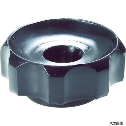 【特長】 ●耐薬品性に優れ、貫通タイプなのでボルト長さの制限を受けずに使用でき位置決めなどに使用可能です。 【用途】 ●各種機械、電気機器、事務用機器、電動工具、事務機器等用 【仕様】 ●外径(mm)：50 ●ノブ高さ(mm)：23 ●ねじ...