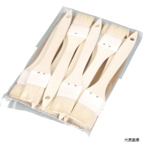 【特長】 ●10本入のお買い得パックです。 ●サビが出ない、安全刷毛です。 【用途】 ●油性、ニス用。 ●補修、工作用。 【仕様】 ●刷毛幅(mm)：30 ●毛丈(mm)：25 ●玉厚(mm)：5 ●全長(mm)：185 【材質／仕上】 ●...