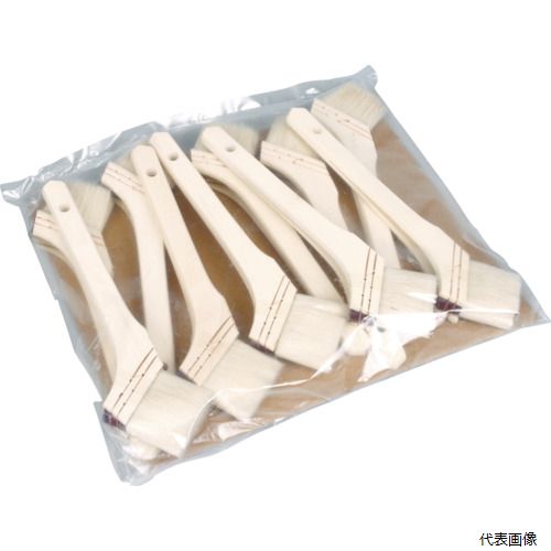 【特長】 ●10本入のお買い得パックです。 ●安くて仕上げに優れ、細かい所にも美しく塗れます。 【用途】 ●油性、ニス用。 【仕様】 ●刷毛幅(mm)：70 ●毛丈(mm)：35 ●玉厚(mm)：14 ●全長(mm)：220 【材質／仕上】...