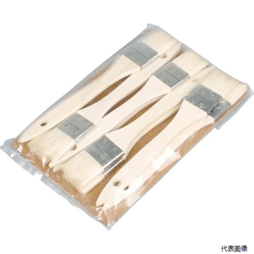 【特長】 ●10本入のお買い得パックです。 ●細い部分の塗装用に適しています。 【用途】 ●油性用、ニス用。 【仕様】 ●刷毛幅(mm)：24 ●毛丈(mm)：25 ●玉厚(mm)：4 ●全長(mm)：190 【材質／仕上】 ●毛：天然山羊...