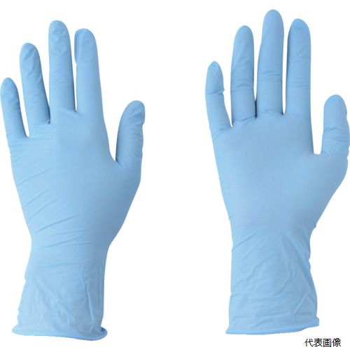 【特長】 ●すべりにくく、作業性に優れた全面エンボス加工。 ●滑り難い前面エンボス加工が施されています。 ●製品の色は食品加工用途の異物混入対策に最適なブルーです。 ●天然ゴム（ラテックス）不使用なのでたんぱく質アレルギーの心配がありません...