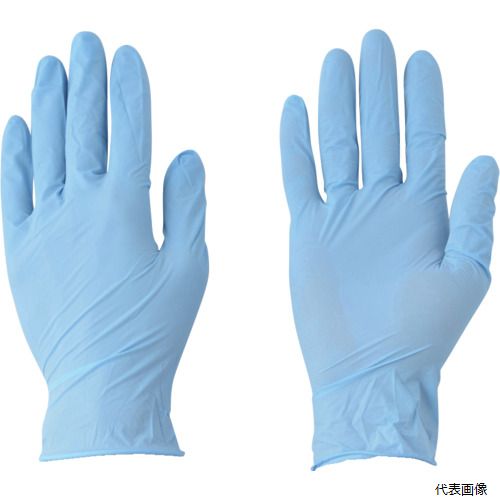 【特長】 ●すべりにくく、作業性に優れた全面エンボス加工。 ●滑り難い前面エンボス加工が施されています。 ●製品の色は食品加工用途の異物混入対策に最適なブルーです。 ●天然ゴム（ラテックス）不使用なのでたんぱく質アレルギーの心配がありません...