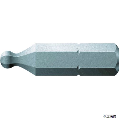 【特長】 ●先端がボールポイントタイプのヘックスビットです。 ●多少の角度をつけても、ねじをまわすことが可能です。 【仕様】 ●対辺(mm)：5.0 ●全長(mm)：25 ●差込(mm)：6.35 ●差込：6.35mm 【入数】 ●1本 他...