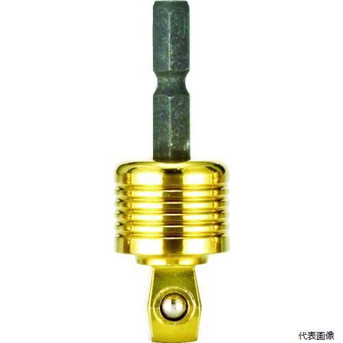 【特長】 ●手廻しソケットが使える固定・10度首振り兼用タイプです。 ●18Vインパクトドライバー対応です。 ●ハンドソケットが使えるアダプターです。 ●引くと首振り、押すと固定の2通りの使い方ができます。 【仕様】 ●差込角(mm)：9....