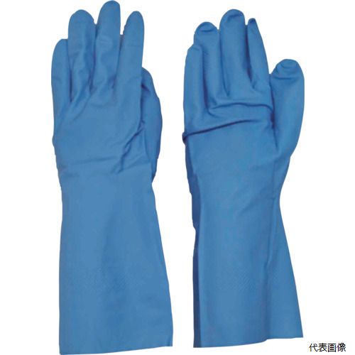 【特長】 ●すべり止め部分がダイヤモンド加工でしっかりとワークをグリップします。 ●耐油・耐薬品性に優れています。 【用途】 ●油・薬品作業。 ●食品加工。 【仕様】 ●色：ブルー ●サイズ：S ●全長(cm)：28.5 ●手のひら周り(c...
