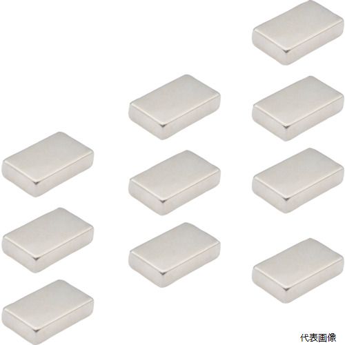 【特長】 ●5個で1パックのお買い得品番です。 ●磁石の中で最強の磁場をもつネオジム磁石です。 【用途】 ●センサーやモーター部品として。 【仕様】 ●表面磁束密度(T)：0.28 ●吸着力(N)：32.76 ●幅(mm)：10 ●長さ(m...