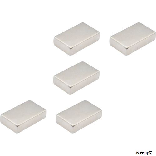 【特長】 ●5個で1パックのお買い得品番です。 ●磁石の中で最強の磁場をもつネオジム磁石です。 【用途】 ●センサーやモーター部品として。 【仕様】 ●表面磁束密度(T)：0.3 ●吸着力(N)：42.36 ●幅(mm)：12 ●長さ(mm...