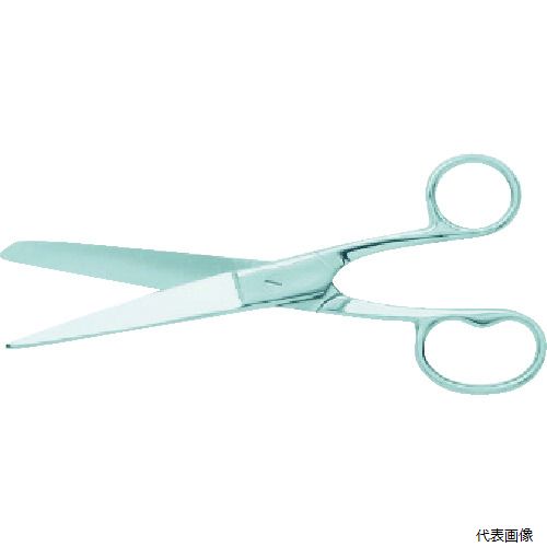 【特長】 ●煮沸消毒可能なオール金属はさみです。 ●HACCP対応です。 【用途】 ●樹脂製のものが使えない現場での使用に。 【仕様】 ●刃長(mm)：88 ●刃厚(mm)：1.0 ●全長(mm)：200 ●タイプ：布切り用 ●切断対象物：...