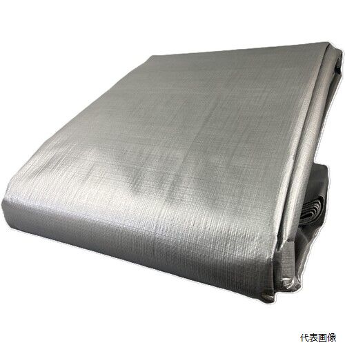 【特長】 ●表面がシルバー、裏面がブラックのため両面使用可能です。 【用途】 ●機械カバー、養生シートなど。 ●色：表シルバー/裏ブラック ●幅(m)：5.2 ●長さ(m)：5.2 ●厚さ(mm)：0.22 ●番手(#)：3000 ●ハトメ...