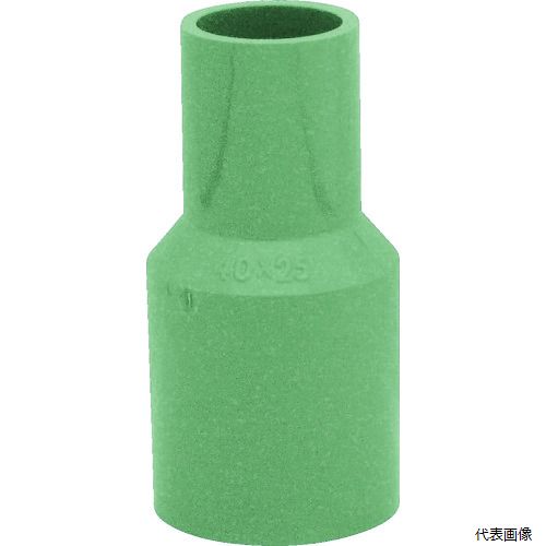 【特長】 ●普通の工具で簡単に切ったり削ったりできます。 ●パイプの接続は専用の接着剤で容易に接合でき、漏水の心配がありません。 【用途】 ●VPパイプ（硬質塩ビパイプ）専用継手。 【仕様】 ●塩ビ管呼び径：40×25 ●寸法(mm)D：5...