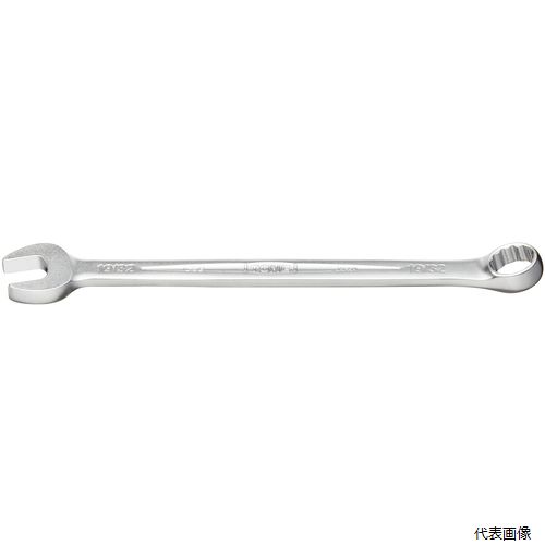 【特長】 ●スパナのスピードとめがねレンチの強さを兼ね備えています。 ●仮締めをスパナ側で、本締めはめがね側で行える1丁2役の機能工具です。 ●めがね部の柄の曲がり角度15°です。 ●グッドデザイン賞受賞品です。 【仕様】 ●二面幅寸法(イ...