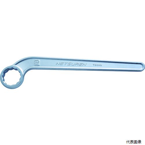 【特長】 ●型打鍛造製なので、強靭で軽量です。 ●柄に対して口が水平に45°の角度がついているので、狭い場所の作業に最適です。 ●表面処理はクロムメッキ仕上げです。 【仕様】 ●対辺寸法(mm)：14 ●全長(mm)：151 ●対辺(mm)...