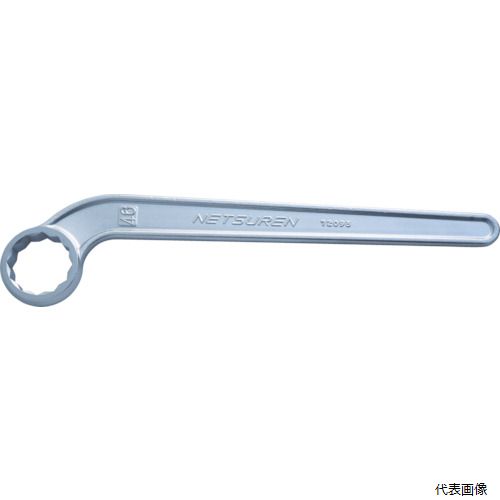 【特長】 ●型打鍛造製なので、強靭で軽量です。 ●柄に対して口が水平に45°の角度がついているので、狭い場所の作業に最適です。 ●表面処理はクロムメッキ仕上げです。 【仕様】 ●対辺寸法(mm)：17 ●全長(mm)：174 ●対辺(mm)...