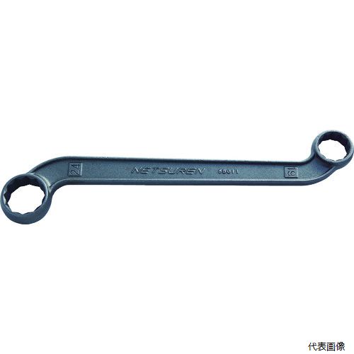 【特長】 ●型打鍛造製ですので、強靭で軽量です。 ●柄に対して口が水平に45度の角度がついているので、狭い場所の作業に最適です。 ●口の形状が2重六角の12角になっており、ボルト、ナットが外れにくく安全に使用できます。 【仕様】 ●対辺寸法...