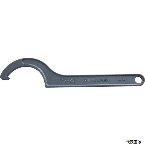 【特長】 ●型打鍛造製なので、強靭で軽量です。 ●丸ナットおよび軸受用ナットの取り付け、取り外し作業に最適です。 【仕様】 ●適合寸法(mm)：58〜65 ●全長(mm)：240 【材質／仕上】 ●クロムモリブデン鋼 ●表面処理：ニス仕上げ...