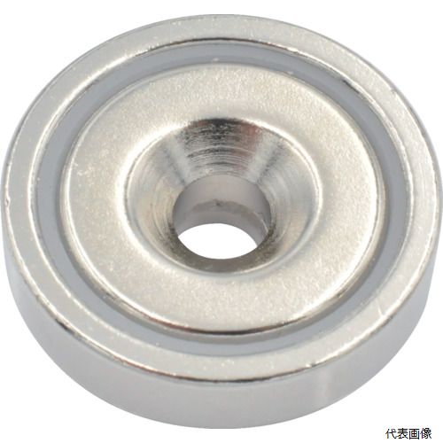【特長】 ●磁石の中で最強の磁場をもちます。 【用途】 ●センサー、機構品の吸着用。 【仕様】 ●吸着力(N)：186.32 ●外径(mm)：25 ●厚さ(mm)：7.7 ●適合ねじ：M5 ●形状：丸型 ●丸形 ●キャップ付 ●皿穴タイプ ...