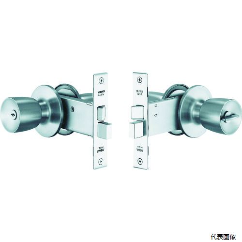 【特長】 ●内部扉専用錠です。 【用途】 ●狭框アルミ扉等。 【仕様】 ●バックセット(mm)：100 ●ケース深さ(mm)：146 ●丸座径(mm)：76 ●適合扉厚(mm)：29〜33 ●錠タイプ：狭框アルミ扉用 ●扉厚(mm)：29〜...