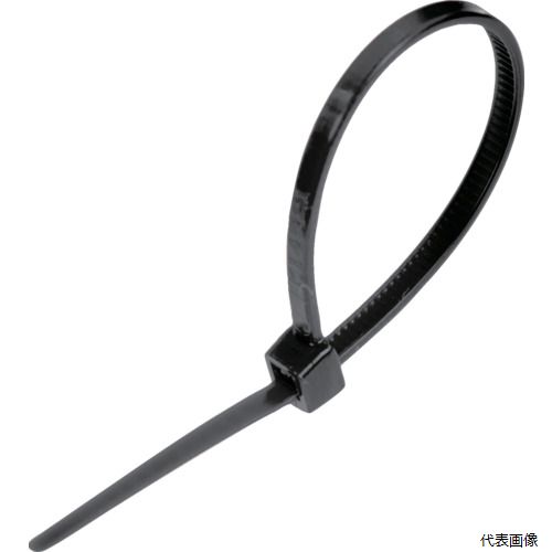 【特長】 ●主に屋外での結束に適した汎用性の高いタイプです。 【用途】 ●ワイヤ、ケーブル、ホースなどの結束に。 【仕様】 ●色：ブラック ●幅(mm)：2.5 ●長さ(mm)：203 ●厚さ(mm)：1.3 ●最大結束径(mm)：55 ●...