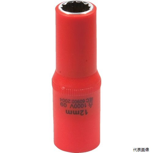 【特長】 ●成型樹脂の絶縁被膜により今までにない被膜の薄さを実現しました。 【用途】 ●電気自動車及びハイブリッド車、一般低電圧作業用 【仕様】 ●対辺寸法(mm)：12 ●差込角(mm)：9.5 ●全長(mm)：72 ●対辺(mm)：12...