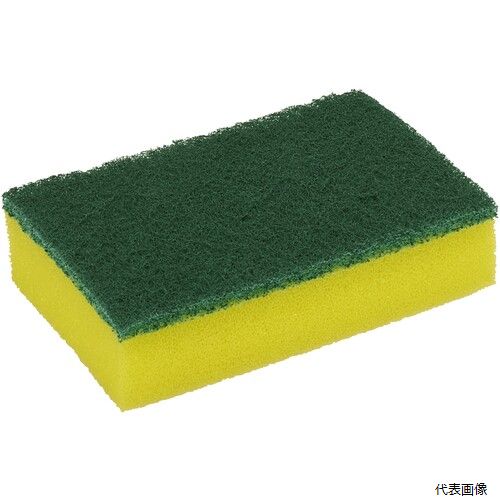 【特長】 ●洗剤の含みが良いスポンジと、研磨材をコーティングした再生PET不織布で、ガンコな汚れも簡単に洗い落とせます。 【仕様】 ●色：黄/緑 ●縦(mm)：75 ●横(mm)：115 ●厚さ(mm)：31 【材質／仕上】 ●再生PET不...