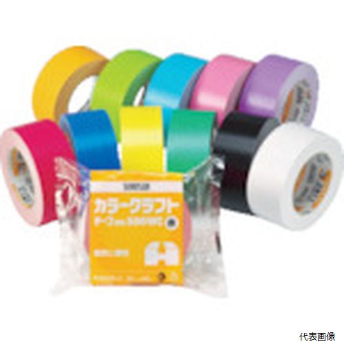 【特長】 ●特殊ホワイトクラフト紙を使用した鮮やかな11色展開です。 ●無溶剤タイプの粘着剤を使用しています。 【仕様】 ●色：紫 ●幅(mm)：50 ●長さ(m)：50 ●厚さ(mm)：0.14 ●テープカット条件：手で切断可能 ●粘着力...