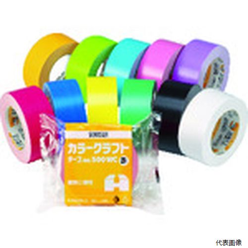 【特長】 ●特殊ホワイトクラフト紙を使用した鮮やかな11色展開です。 ●無溶剤タイプの粘着剤を使用しています。 【仕様】 ●色：ブラック ●幅(mm)：50 ●長さ(m)：50 ●厚さ(mm)：0.14 ●テープカット条件：手で切断可能 ●...