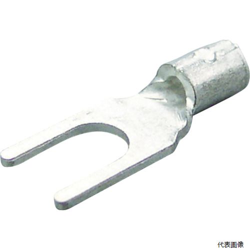 【特長】 ●接触面(舌部)の取り付け穴の一方が開いており、ねじを完全に外さなくても取り付けることができる裸圧着端子です。 【用途】 ●軟鋼のより線、または単線の電線の接続に。 【仕様】 ●電線抱合範囲単線(mm)：1.14〜1.82 ●電線...