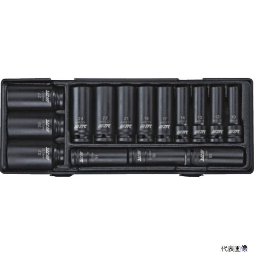 【特長】 ●ケース入りで持ち運びにも便利です。 【仕様】 ●差込角(mm)：12.7 ●セット内容(点)：12 ●セット内容(mm)：10・12・13・14・17・19・21・22・24・27・30・32 ●6ポイント　全長：82mm 【材...