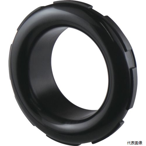 【特長】 ●耐熱性・耐衝撃性・耐磨耗性に優れたナイロン樹脂製です。 ●ボードやコンクリート壁、機械やOA機器の周辺設備など幅広い用途で使用できます。 ●内面両端は面取りされ貫通物表面に傷が付きにくくなっています。 【仕様】 ●色：ブラック ...
