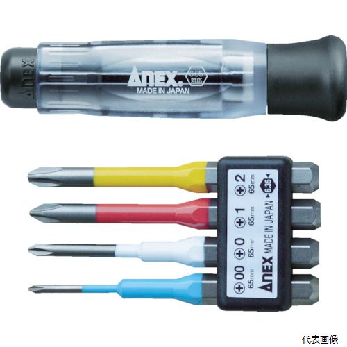 【特長】 ●電動ドライバー用ビット、6.35mm六角軸ビットなどに対応します。 ●ビットの深い差し込みがガタツキを抑制し、安定したネジ回しができます。 ●精密機器のネジ回しに最適です。 【仕様】 ●刃先：［［＋］］00、0、1、2 ●軸長(...