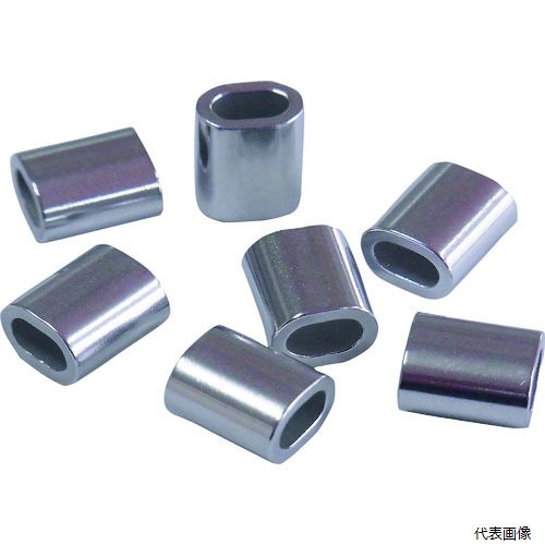 【特長】 ●アルミ製で圧着工具でかしめます。 【用途】 ●ワイヤ先端のアイ加工部品。 【仕様】 ●適合ワイヤ径(mm)：1 ●専用圧着工具：無し(市販品で可) ●AYP-10A×30個入 ●アルミパーツSY10用 【材質／仕上】 ●アルミニ...