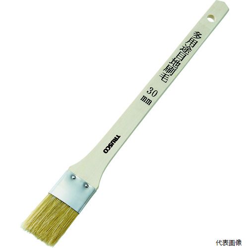 【特長】 ●目地、部材間の隙間・継ぎ目などの細部塗装に最適です。 【用途】 ●水性・油性塗料、防水塗料、防虫・防腐剤、エポキシ塗料、高粘度塗料に適応。 【仕様】 ●刷毛幅(mm)：30 ●毛丈(mm)：35 ●玉厚(mm)：6 ●全長(mm...