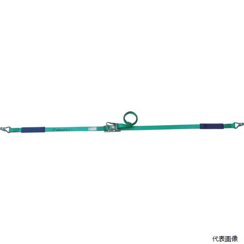 【特長】 ●ラチェット式により簡単な操作で確実な荷締め作業ができるベルトです。 【用途】 ●トラック輸送時の荷崩れ防止。 ●最大使用荷重(t)：0.67 ●ベルト長さ(m)巻取側：4.5 ●ベルト長さ(m)固定側：1 ●ベルト寸法(mm)幅...