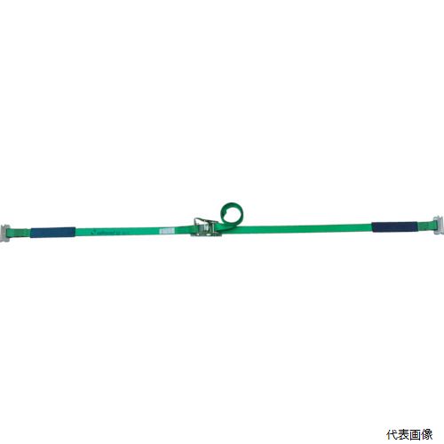 【特長】 ●ラチェット式により簡単な操作で確実な荷締め作業ができるベルトです。 ●Tワンピース仕様により、トラックレールへの負担を軽減します。 【用途】 ●トラック輸送時の荷崩れ防止。 【仕様】 ●最大使用荷重(t)：0.5 ●ベルト長さ(...