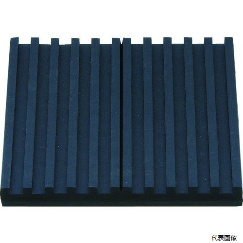 【特長】 ●加工が容易で50ミリ間隔に入ったV溝をカッターナイフで切るだけで使用できます。（対象品：サイズ100mm以上） ●切削油・機械油・潤滑油などに対し耐性があります。 ●使用荷重の範囲が広く、荷重の大小にかかわらず安定した防振効果が...