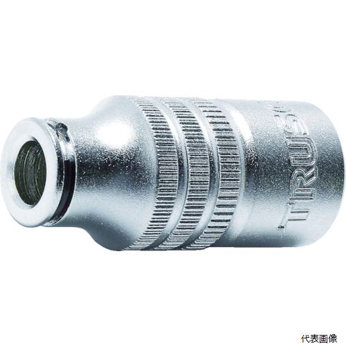【特長】 ●差込角3/8インチ(9.5mm)のタップホルダです。 ●タップをワンタッチで装着でき、汎用のソケットレンチのハンドルでも駆動可能です。 【用途】 ●タップ立て用。 【仕様】 ●適合タップ寸法：M12 ●全長(mm)：40 ●差込...