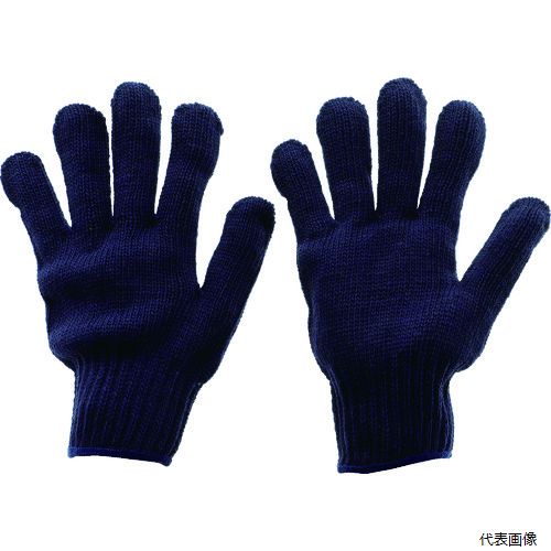 【特長】 ●色付の手袋です。 ●作業工程ごとに分けて使用することが可能です。 【用途】 ●一般作業。 【仕様】 ●色：紺 ●サイズ：フリー ●ゲージ数：7 ●全長(cm)：23.5 ●手のひら周り(cm)：20.0 ●中指長さ(cm)：8....