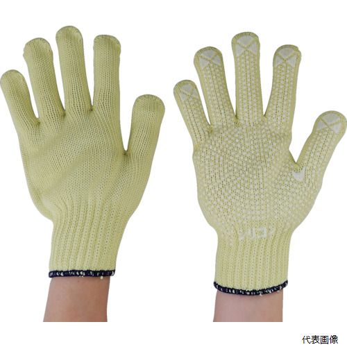 【特長】 ●ケブラー［［R下］］と同等の強度を保有するパラ系アラミド繊維であるトワロン［［R上］］を使用した耐切創すべり止め付き手袋です。 ●耐熱性(約300℃)のあるシリコン樹脂のすべり止めです。 【用途】 ●鉄鋼・溶接・板金・金属・機械...