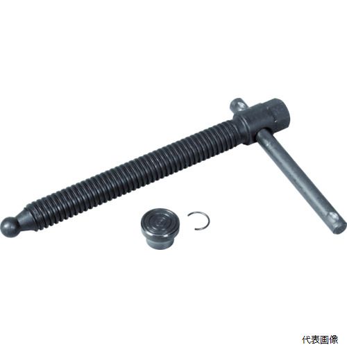 【用途】 ●B型シャコ万力用のネジ・キャップ・リングです。 【仕様】 ●適合機種：TBC-50 ●径(mm)：15.9 ●ねじ径(mm)：11.8 ●長さ(mm)：115.5 【材質／仕上】 ●シャフト：炭素鋼（S45C） ●口金：炭素鋼（...