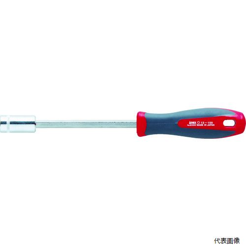 【特長】 ●使いやすい肉薄タイプです。 ●電気機器・産業機器などに使用されている小型のボルトネジやナット回しに最適です。 【仕様】 ●軸長(mm)：150 ●全長(mm)：270 ●対辺(mm)：13 【材質／仕上】 ●軸：特殊合金鋼、合金...