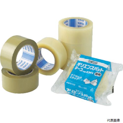 【特長】 ●手で切断できる、強度に優れたOPPテープです。 ●ゴム系接着剤を使用していますのでシール性が高く低温環境下にも対応しています。 【用途】 ●一般包装用。 ●色：茶 ●幅(mm)：50 ●長さ(m)：50 ●厚さ(mm)：0.09...