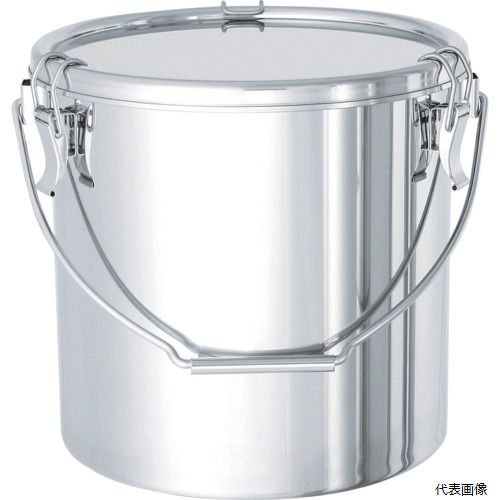 【特長】 ●本体とフタの締め付けをキャッチクリップで行う密閉式容器です。 ●内外面バフ研磨仕上げです。 ●シリコンゴムパッキンを使用しています。 ●底面フラットタイプのため粉・液だまりがありません。 【用途】 ●液体・粉体などの保存容器。 ...