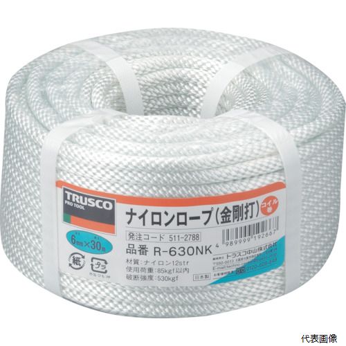 【特長】 ●合繊ロープの中で最も強度があり、摩擦にも強いです。 ●耐熱性にも優れています。 ●強度は3つ打に比べ30%程度低下しますが、しなやかで手ざわりが良く、キンク（ねじれ）しにくい扱いやすいロープです。 【用途】 ●保温用シートなどの...