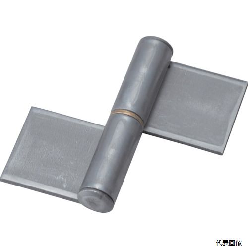 【仕様】 ●全長(mm)：102 ●幅(mm)：108 ●厚さ(mm)：4.0 ●D2(mm)：20 ●耐荷重(kg)2個使用時：40 ●表面処理：生地仕上げ ●用途：右用 ●取付方法：溶接タイプ ●A'(mm)：49.5 ●開き角度：36...