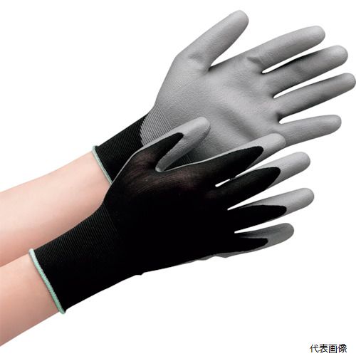 【特長】 ●従来のウレタン背抜き手袋で作業しづらかった細かい作業にも最適です。 ●素手感覚で使用できる柔らかい手袋です。 【用途】 ●電気・精密機器・自動車部品などの組立、検査作業、物流などの仕分け、包装作業などに。 【仕様】 ●色：ブラッ...