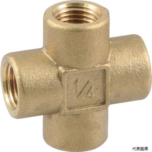 【特長】 ●配管の分岐に使用します。 【用途】 ●ネジ用継手。 ●接続口径D：Rc1/8 ●使用流体：水・空気・油 ●タイプ：クロス ●寸法(mm)L：33 ●最高使用圧力(MPa)：6.90 ●ねじ：Rc1/8 ●流体温度：-50〜150...